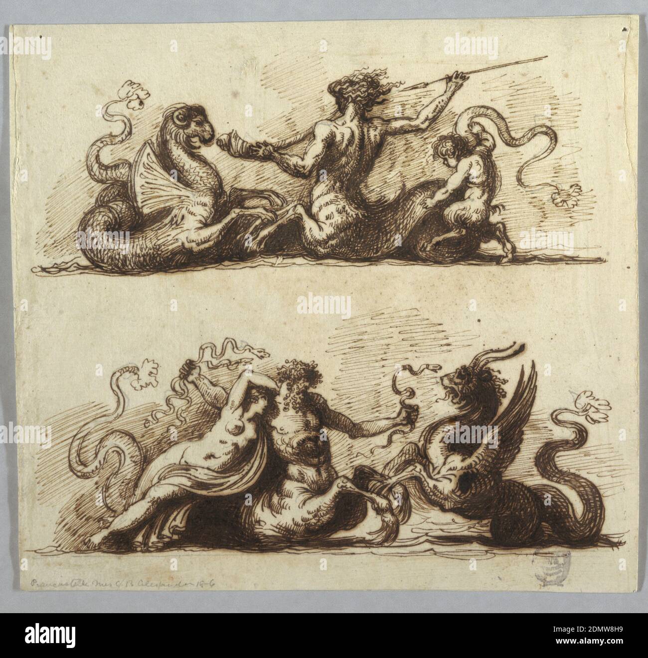 Bythos and Aphros, Felice Giani, Italian, 1758–1823, Pen and brown ink ...