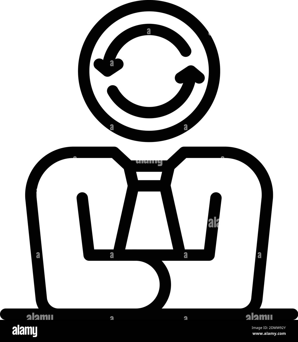 Human solving problem icon. Outline human solving problem vector icon ...