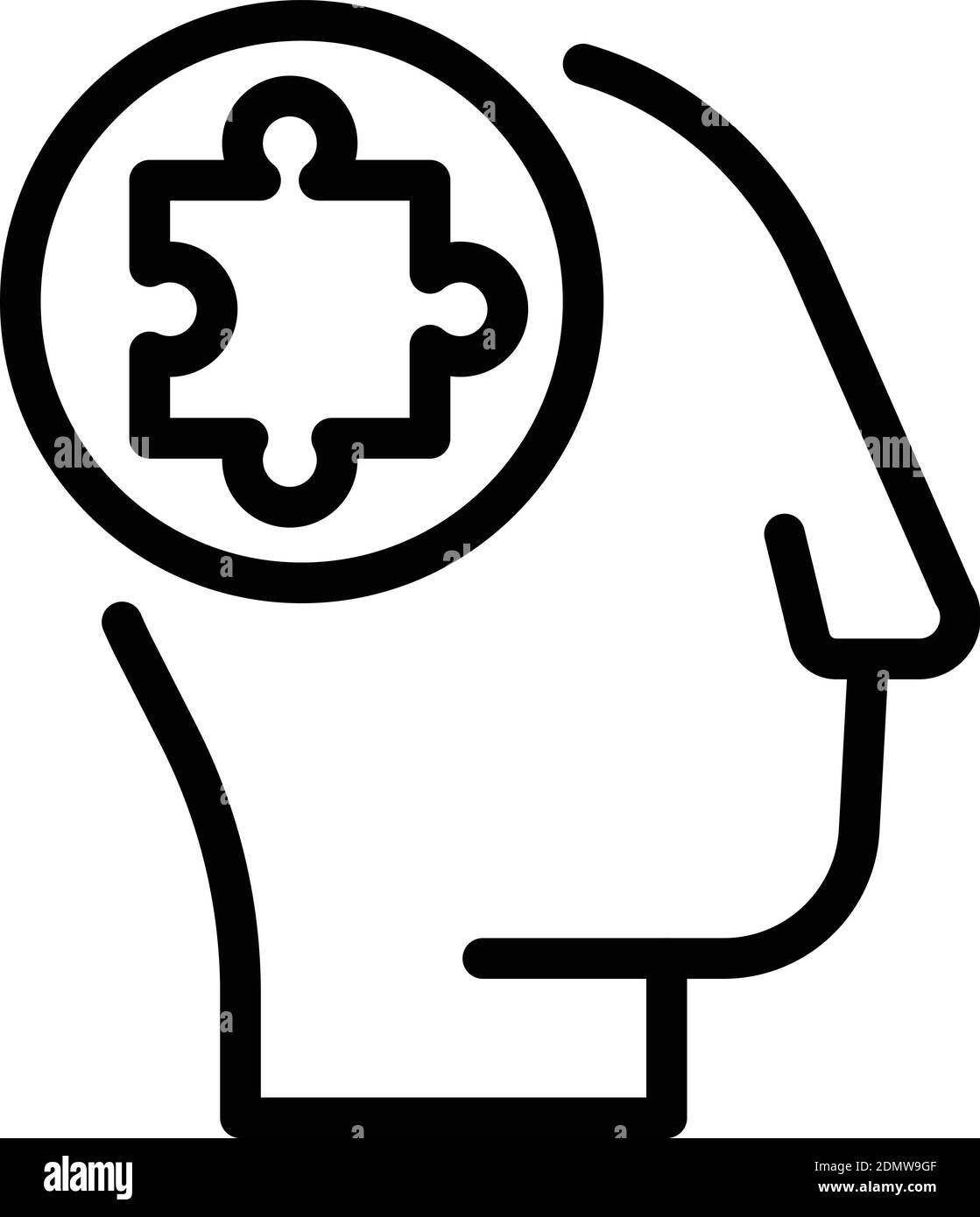 Puzzle mind icon. Outline puzzle mind vector icon for web design ...