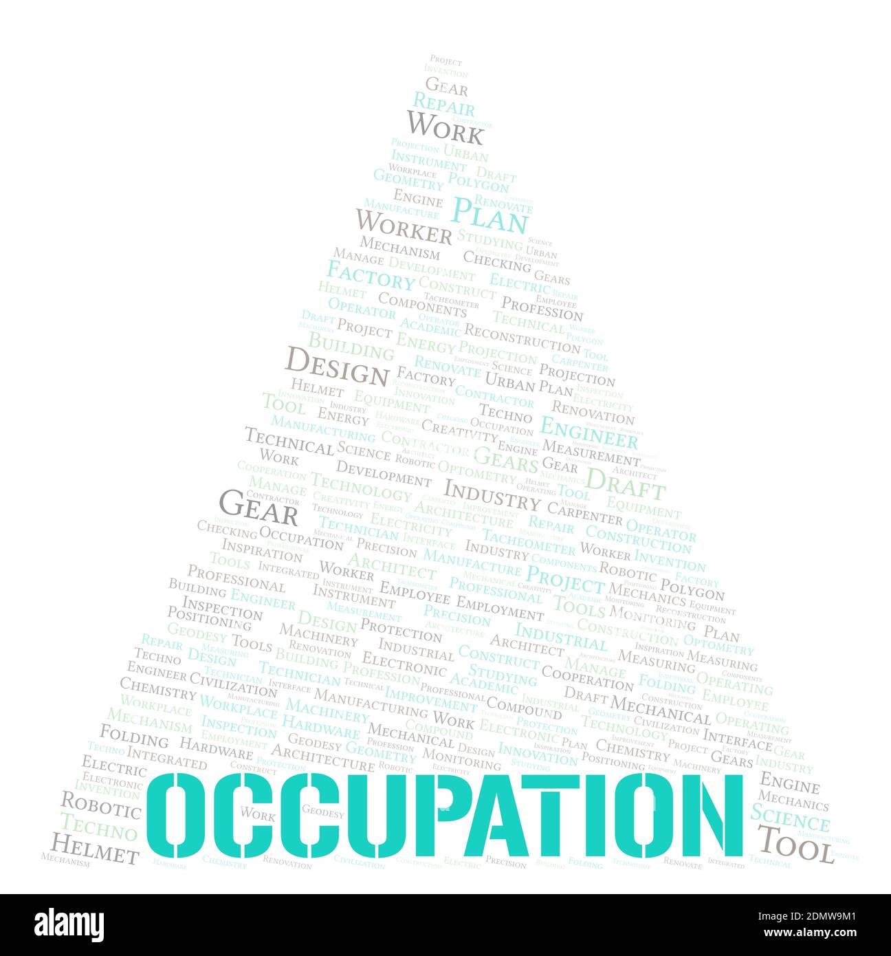 Occupation typography word cloud create with text only Stock Photo - Alamy