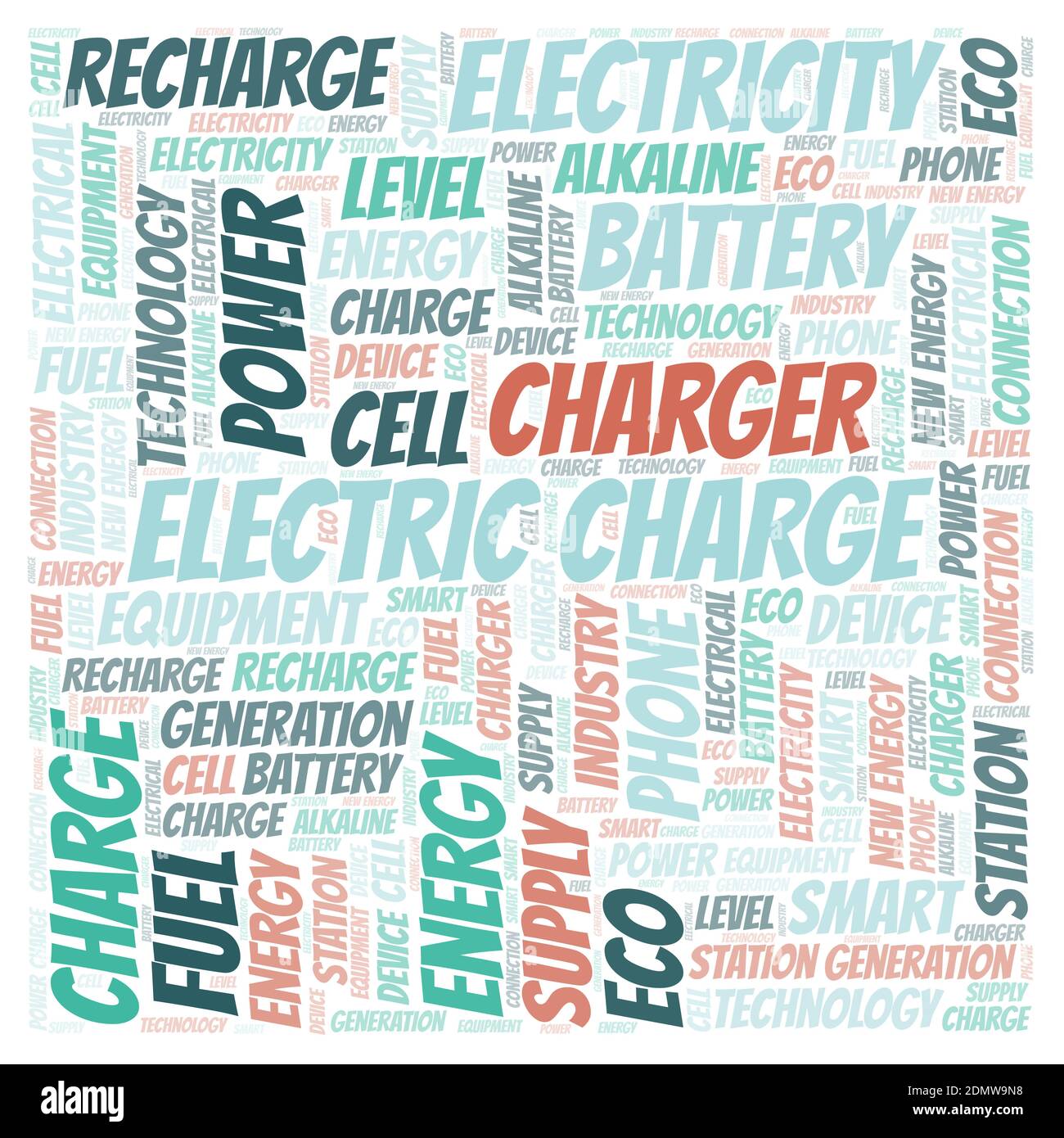 Electric Charge typography word cloud create with text only Stock Photo ...