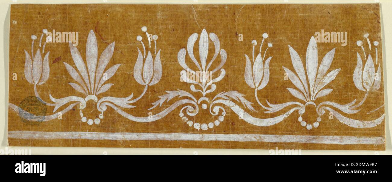 Design for a Woven or Embroidered Horizontal Border of the 'Fabrique de ...