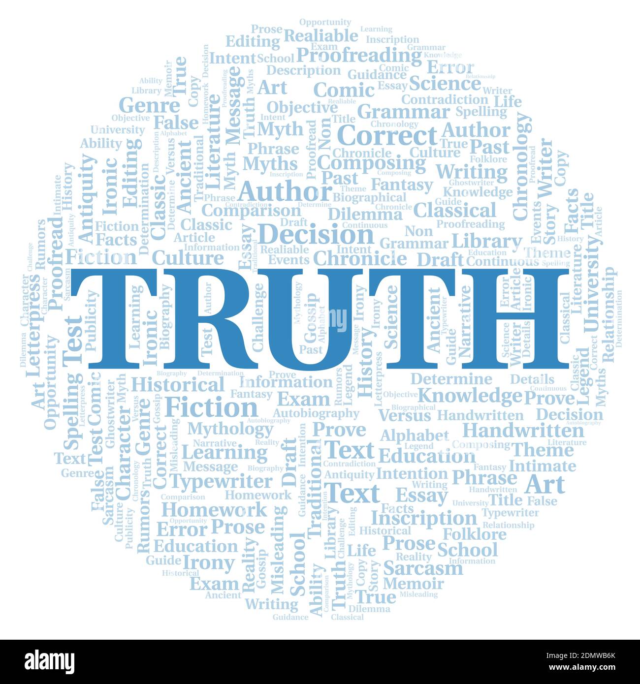 Truth typography word cloud create with text only Stock Photo - Alamy