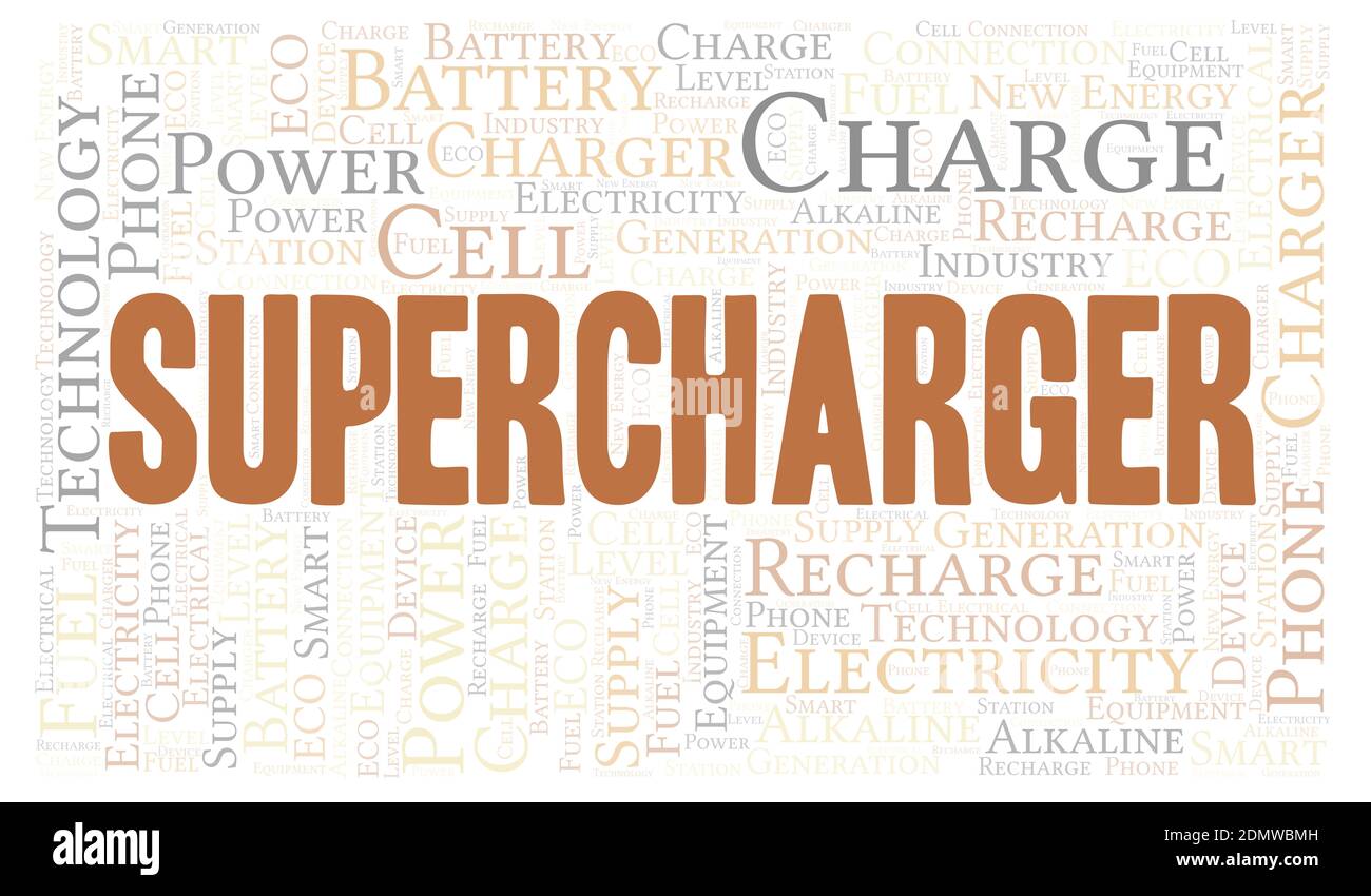 Supercharger typography word cloud create with text only Stock Photo ...