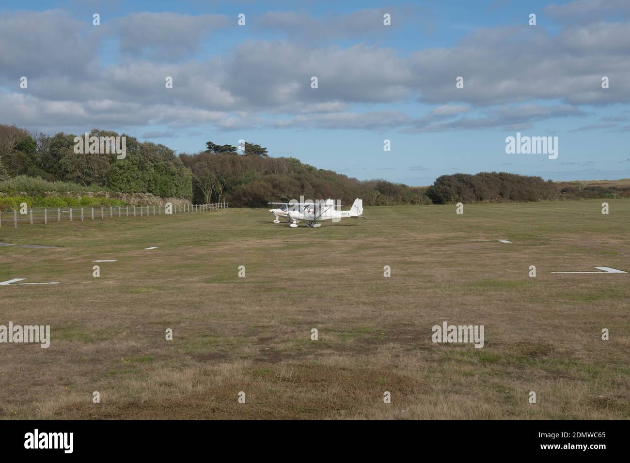 Two Fixed Wing Ikarus C42 Aircraft Parked at Tresco Heliport in the ...