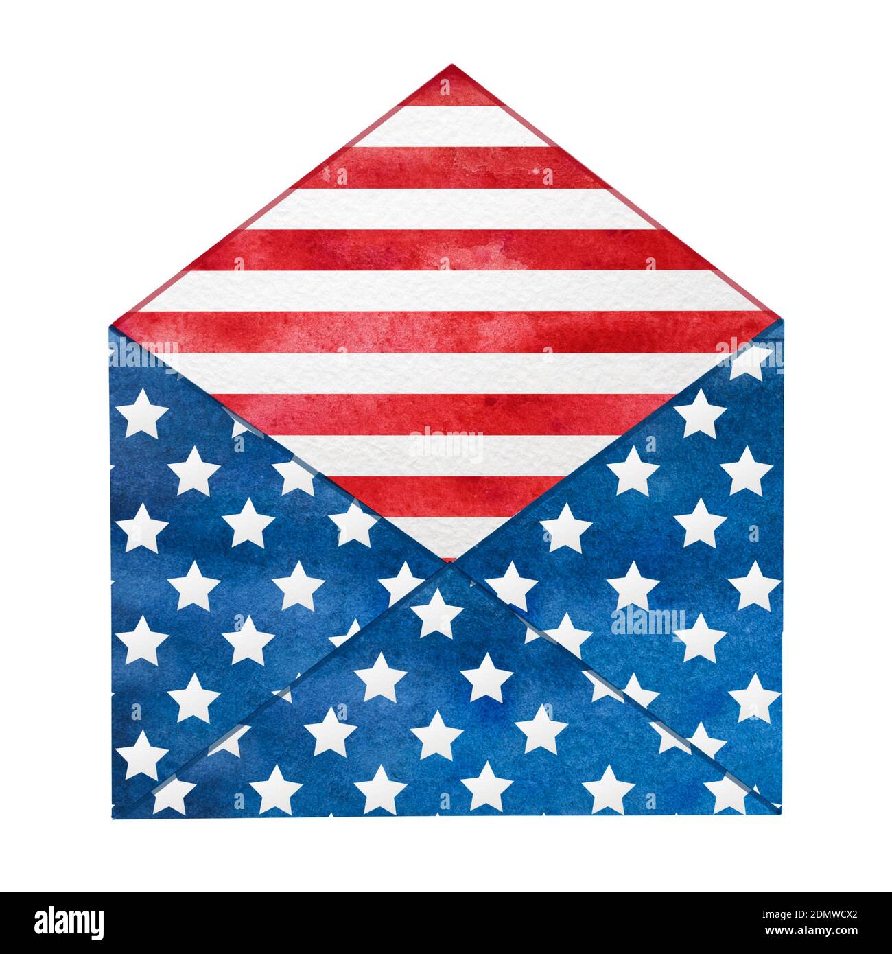 Beautiful postal envelope painted in the national colors of the ...