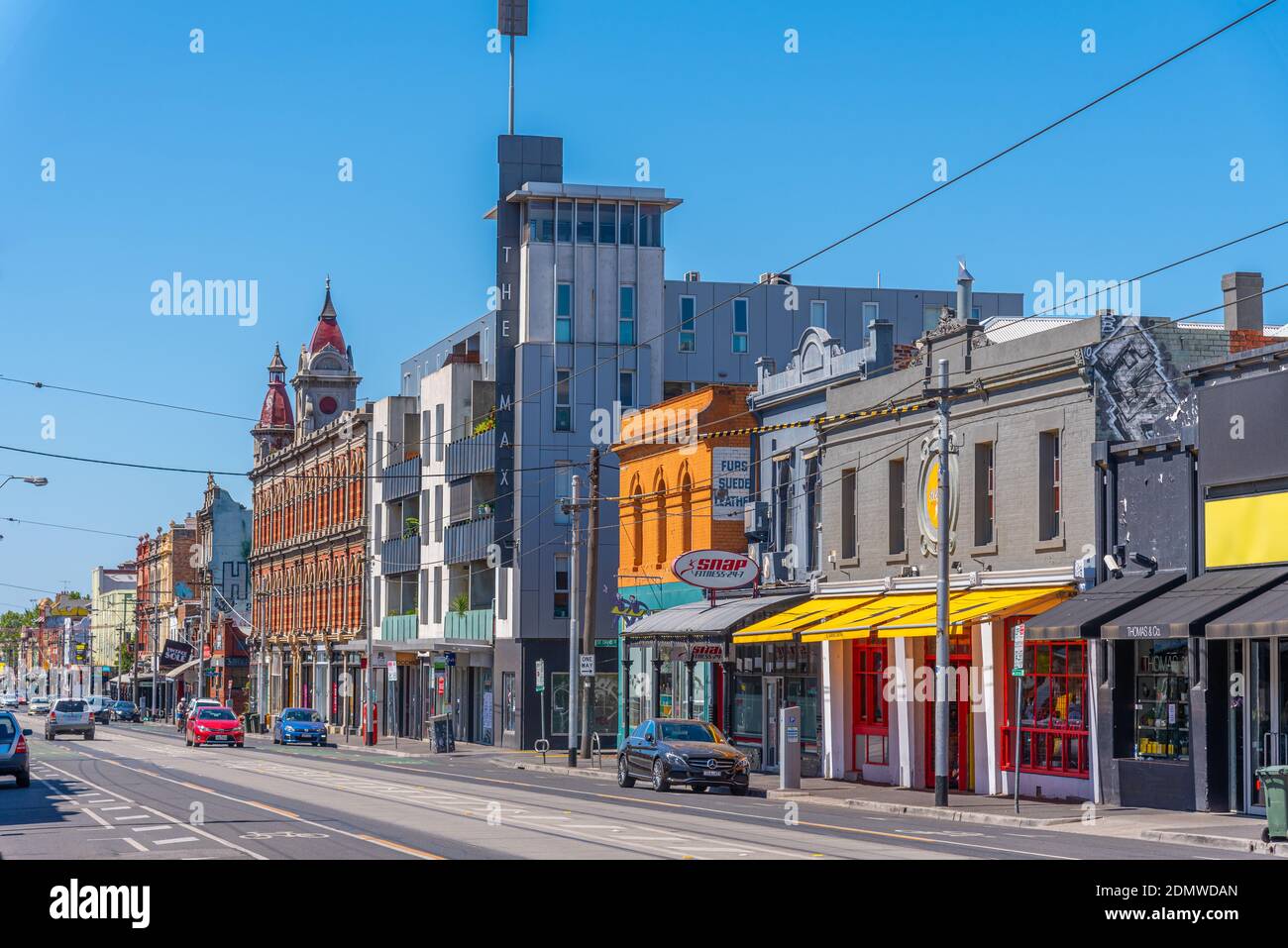 MELBOURNE, AUSTRALIA, JANUARY 1, 2020: Brunswick street at Fitzroy ...
