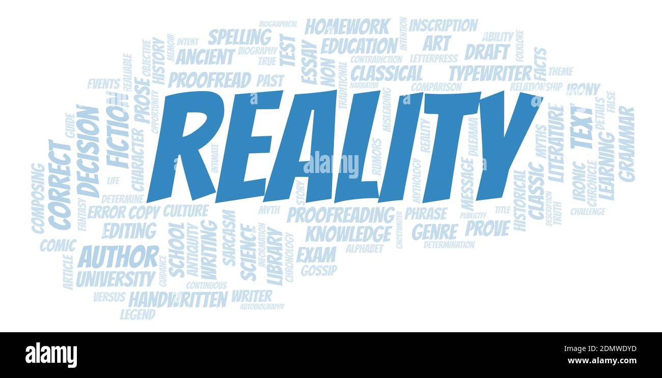 Reality typography word cloud create with text only Stock Photo - Alamy