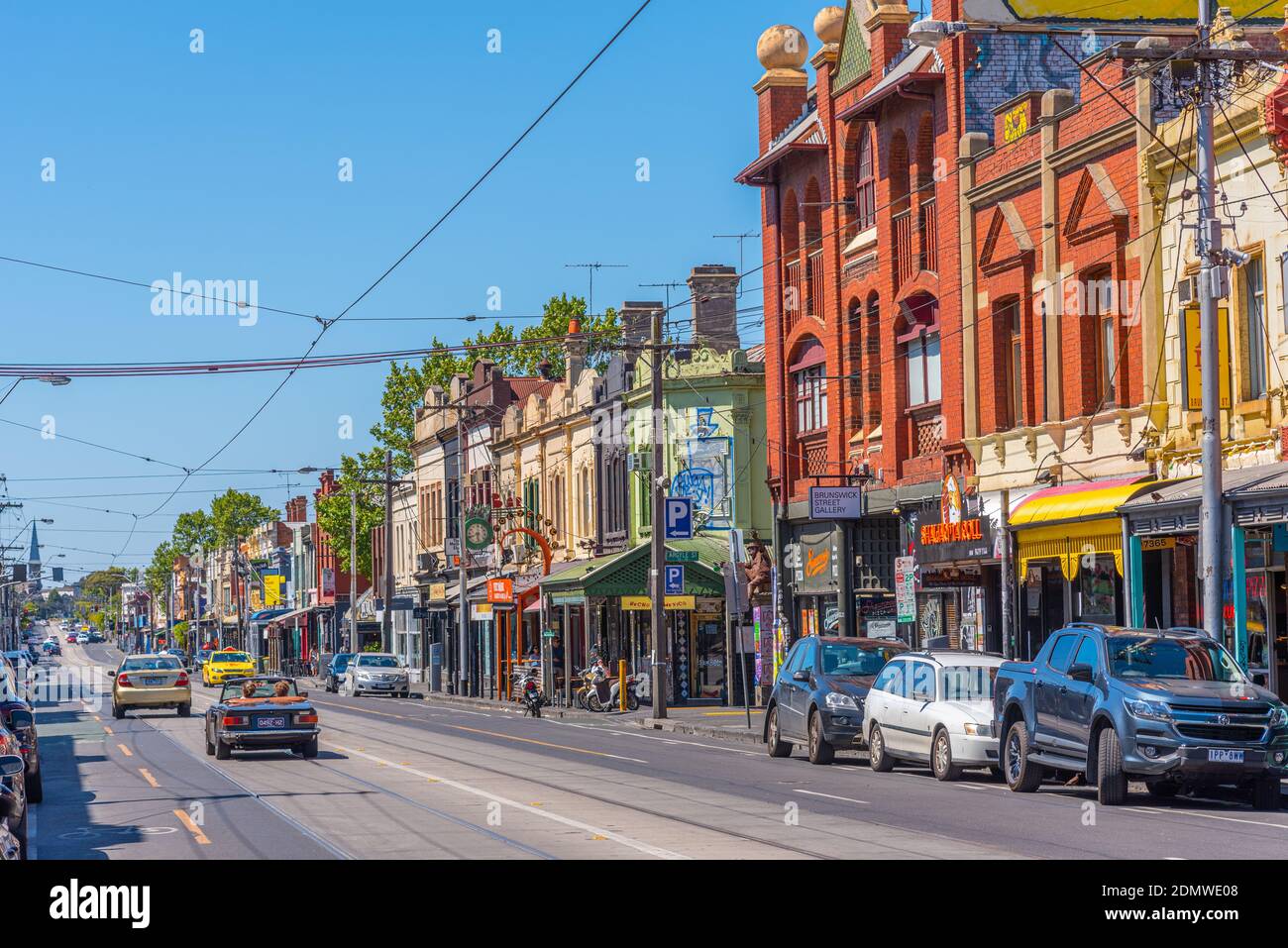 MELBOURNE, AUSTRALIA, JANUARY 1, 2020: Brunswick street at Fitzroy ...
