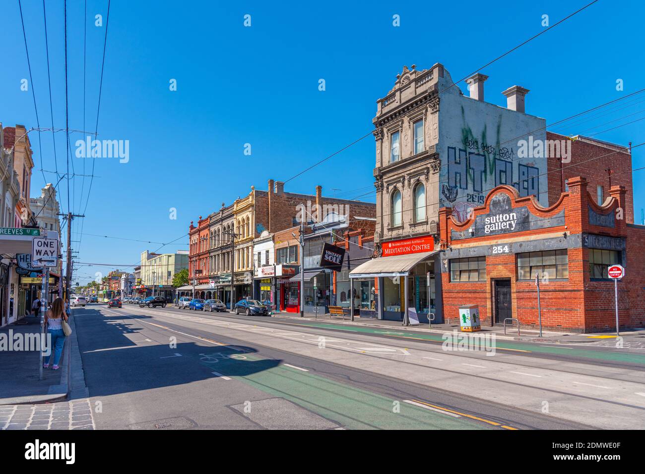 MELBOURNE, AUSTRALIA, JANUARY 1, 2020: Brunswick street at Fitzroy ...