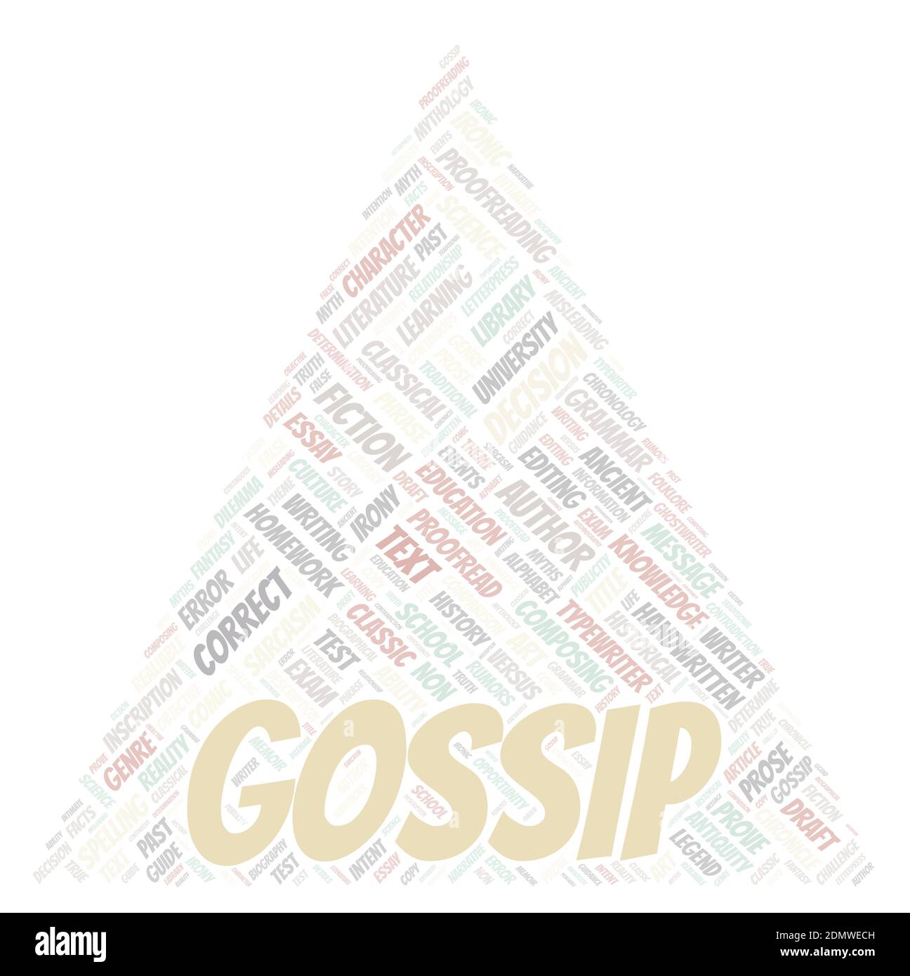 Gossip typography word cloud create with text only Stock Photo - Alamy