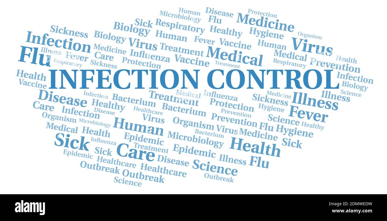 Infection Control typography word cloud create with text only Stock ...