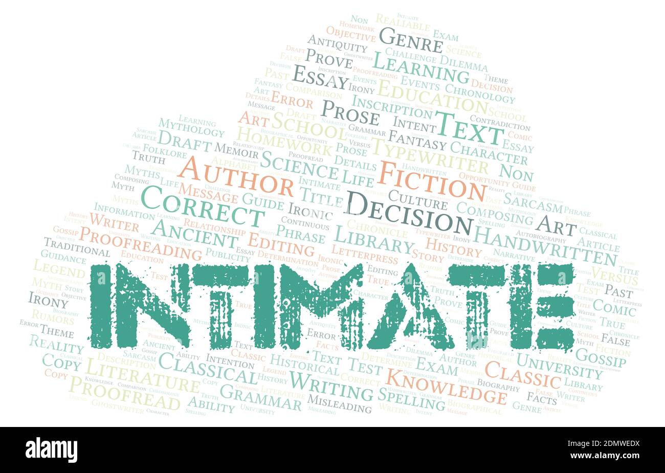 Intimate typography word cloud create with text only Stock Photo - Alamy
