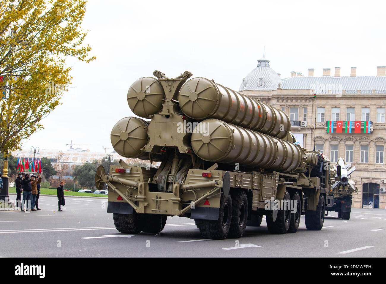 Anti-aircraft missile system SAM S-300. The Victory parade in Baku ...