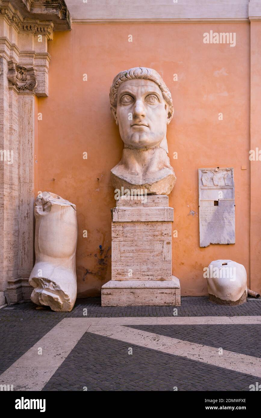 Constantine Sculpture, Patio of Palazzo dei Conservatori, Capitolini ...