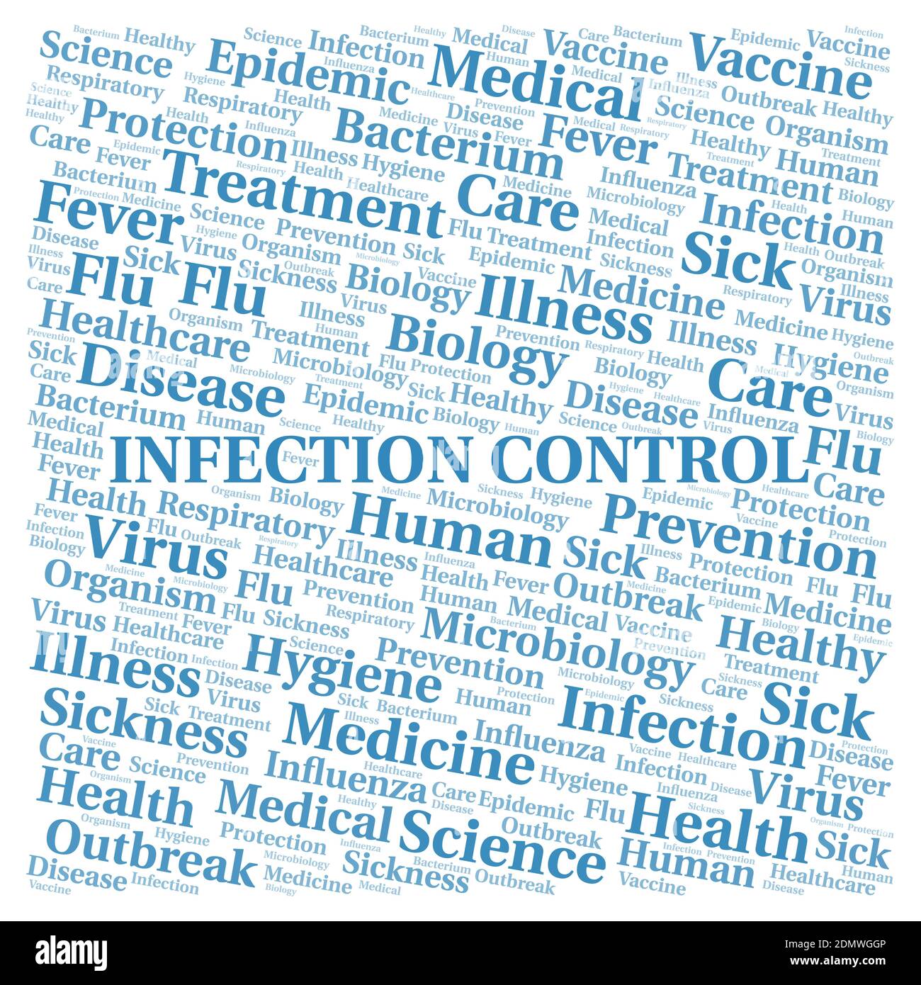 Infection Control typography word cloud create with text only Stock ...