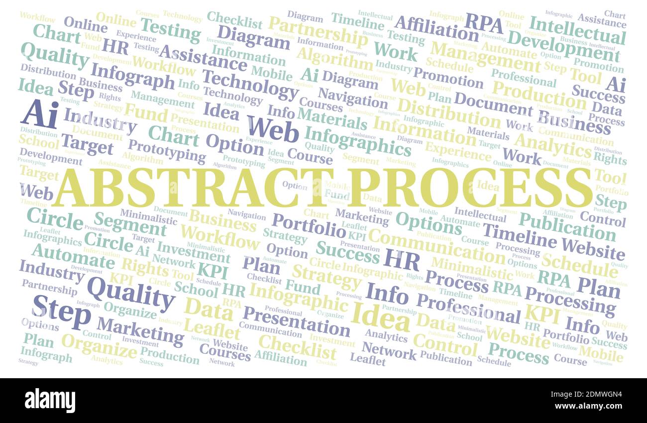 Abstract Process typography word cloud create with text only Stock ...