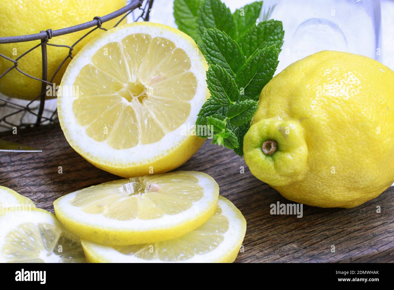 How to make lemonade, step by step, tutorial. Healthy food Stock Photo ...