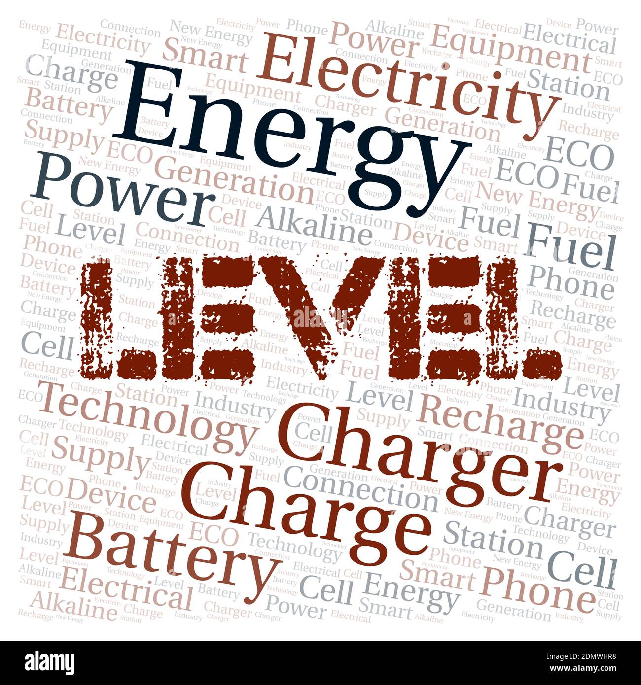Level typography word cloud create with text only Stock Photo - Alamy