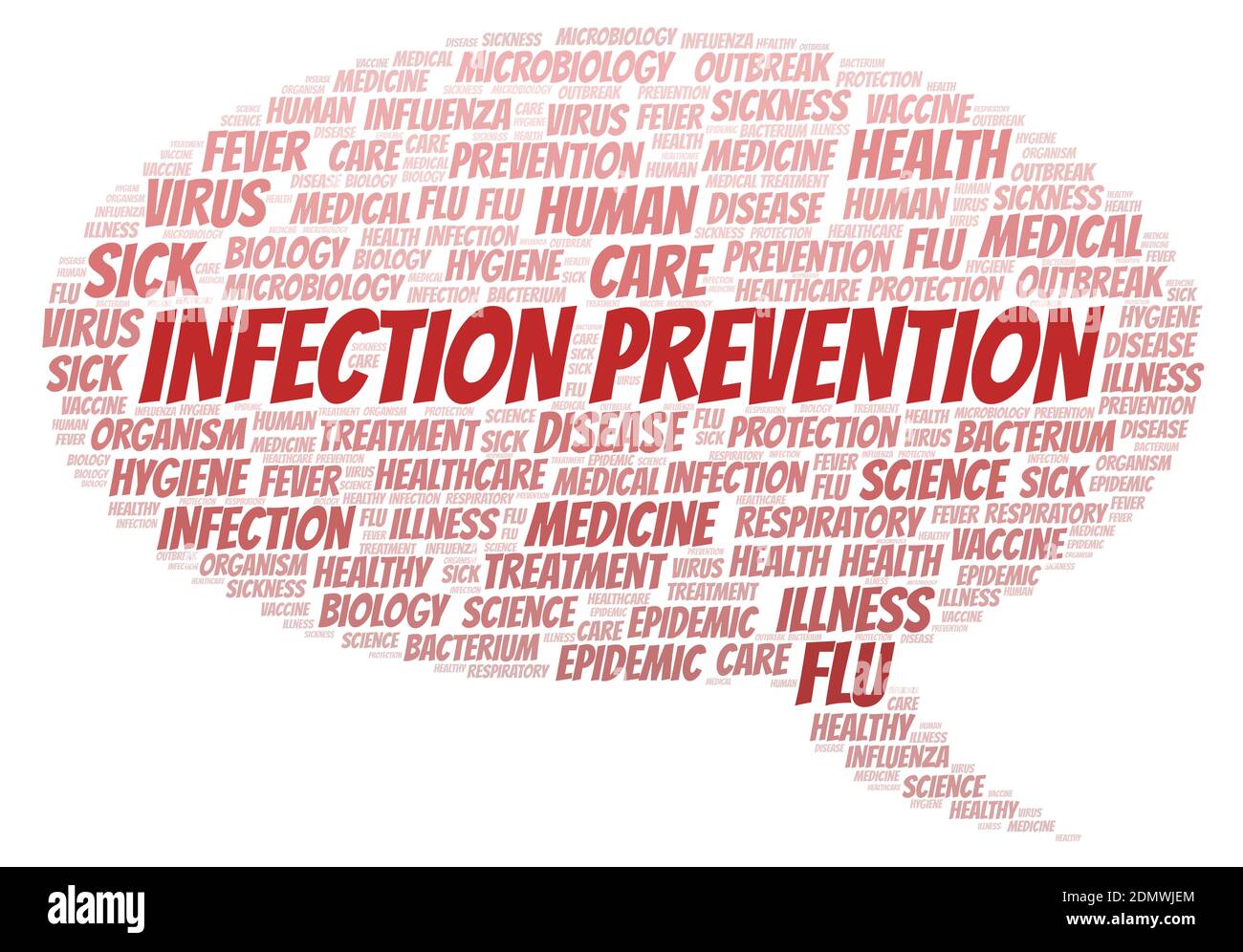 Infection Prevention typography word cloud create with text only Stock ...