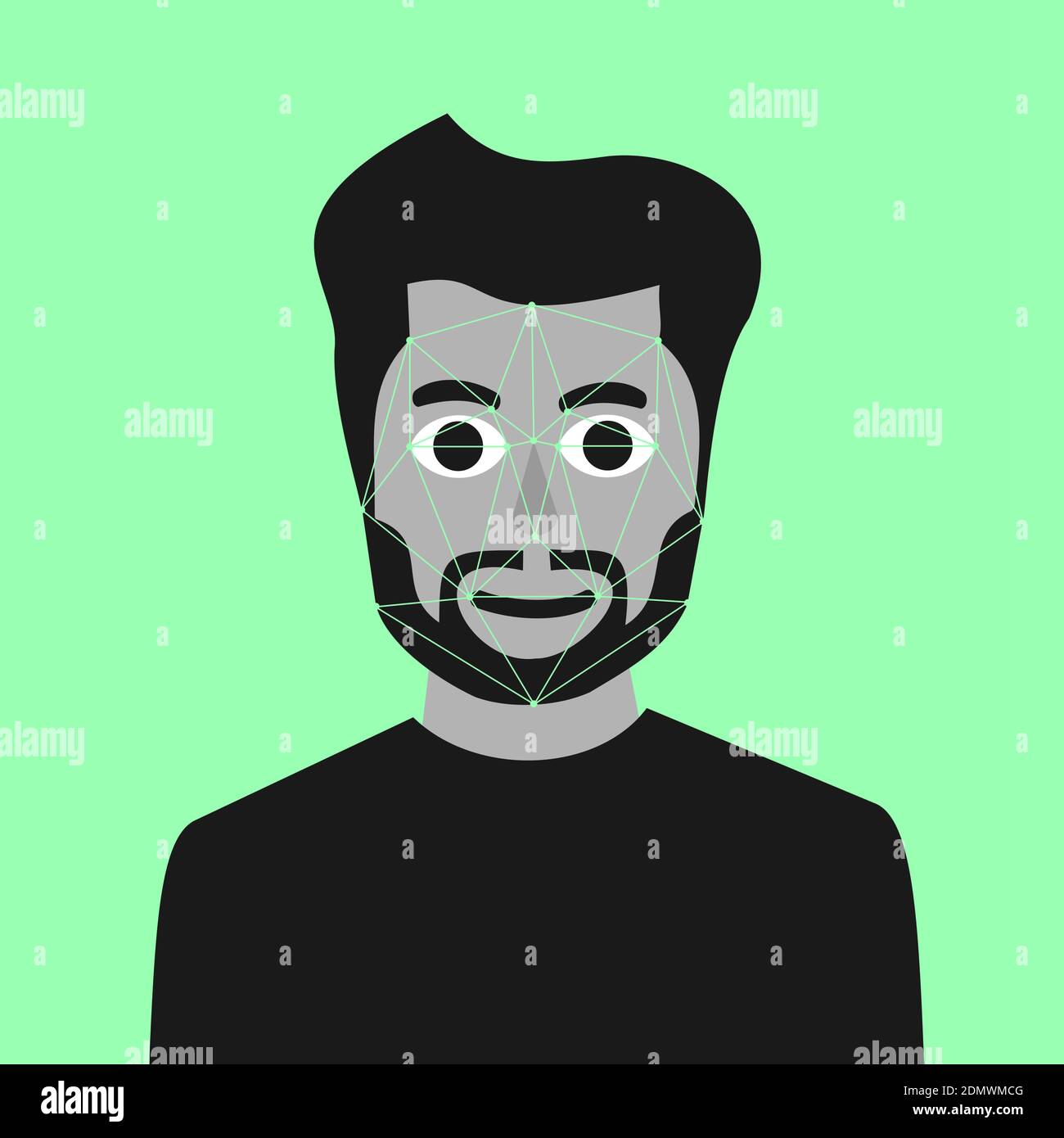 Facial recognition modern technology is using biometric indetifier to ...