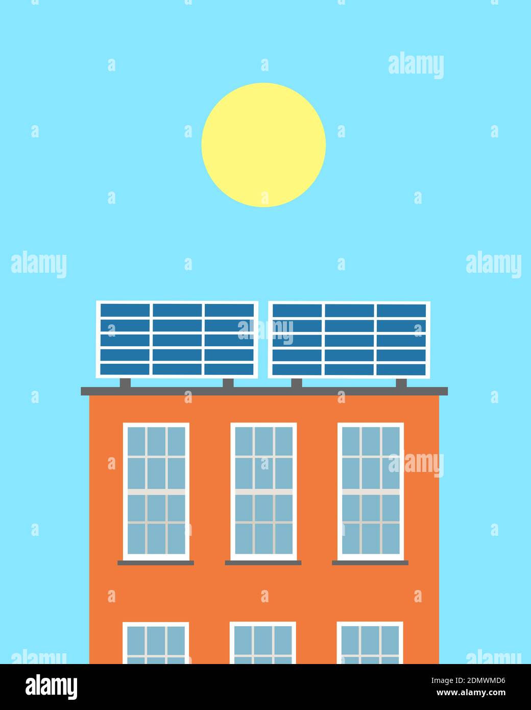 Solar panel on the building rooftop - ecological and sustainable source ...