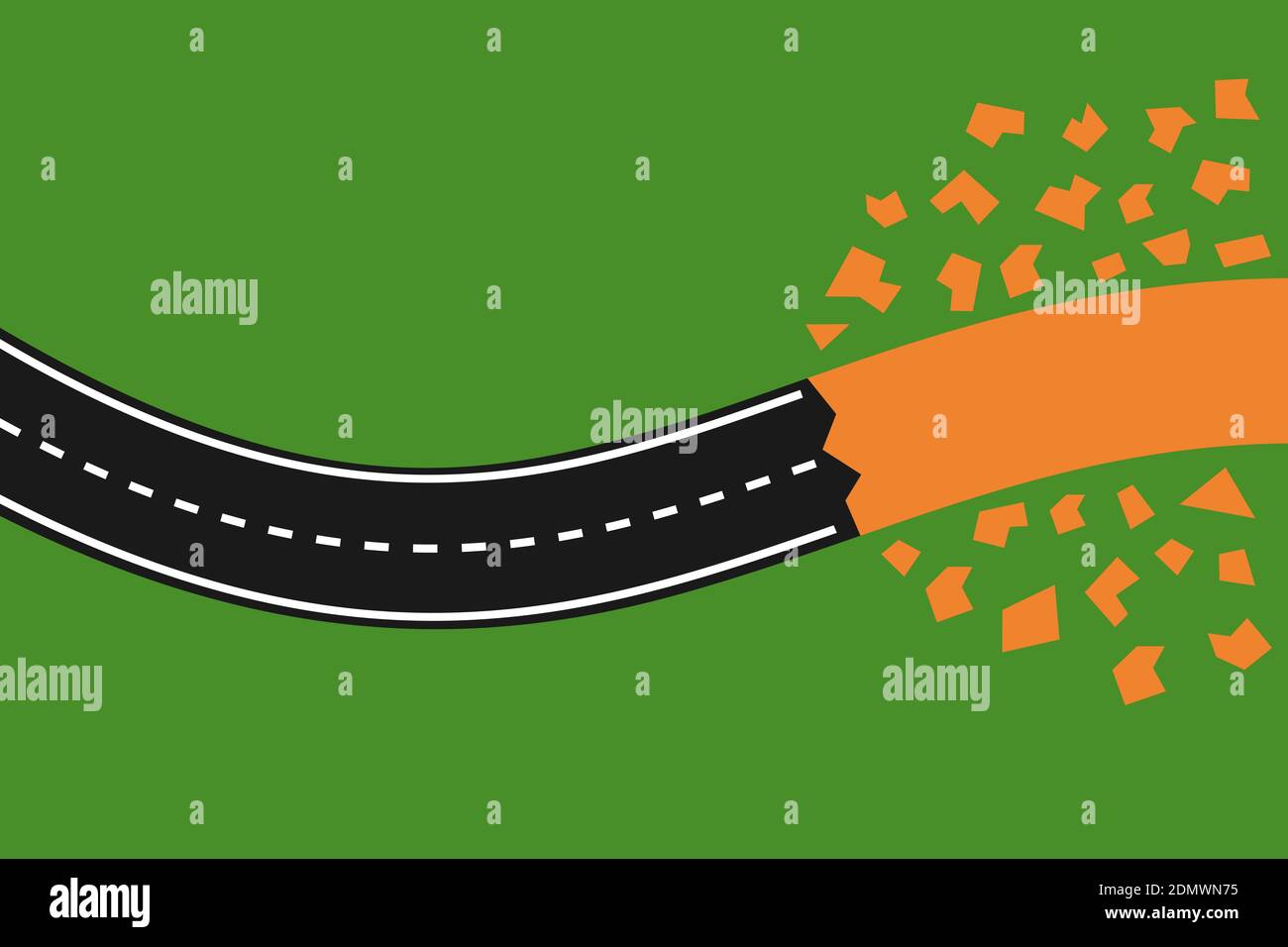 Roadwork and road construction - roadway, motorway, highway and new ...