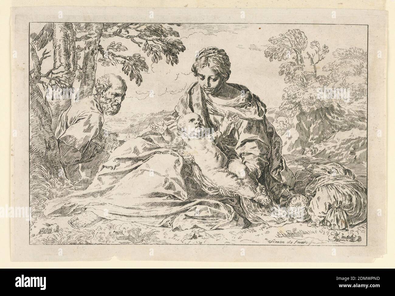 Rest on the Flight into Egypt, Simone Cantarini, Italian, 1612 - 1648 ...