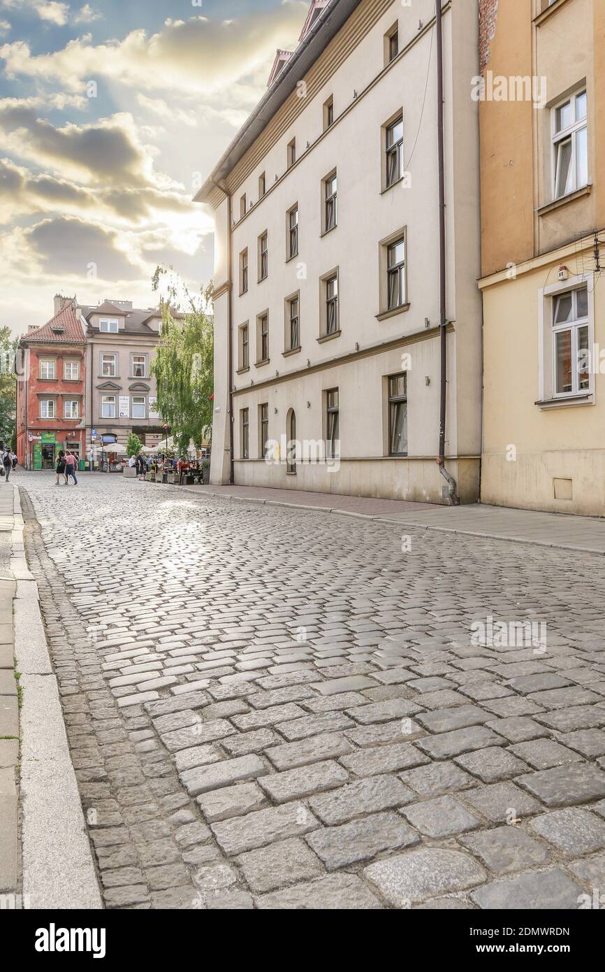 Colorful tenements in jewish district Kazimierz in Krakow, Poland Stock ...