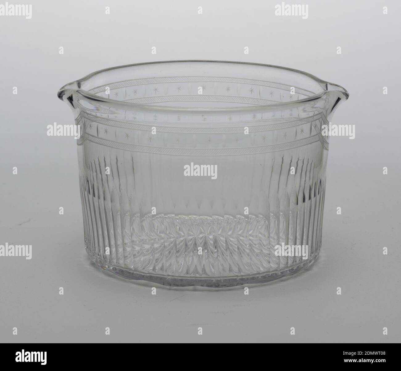 Wine rinser, Cut and engraved glass, Basin shaped with vertical ...