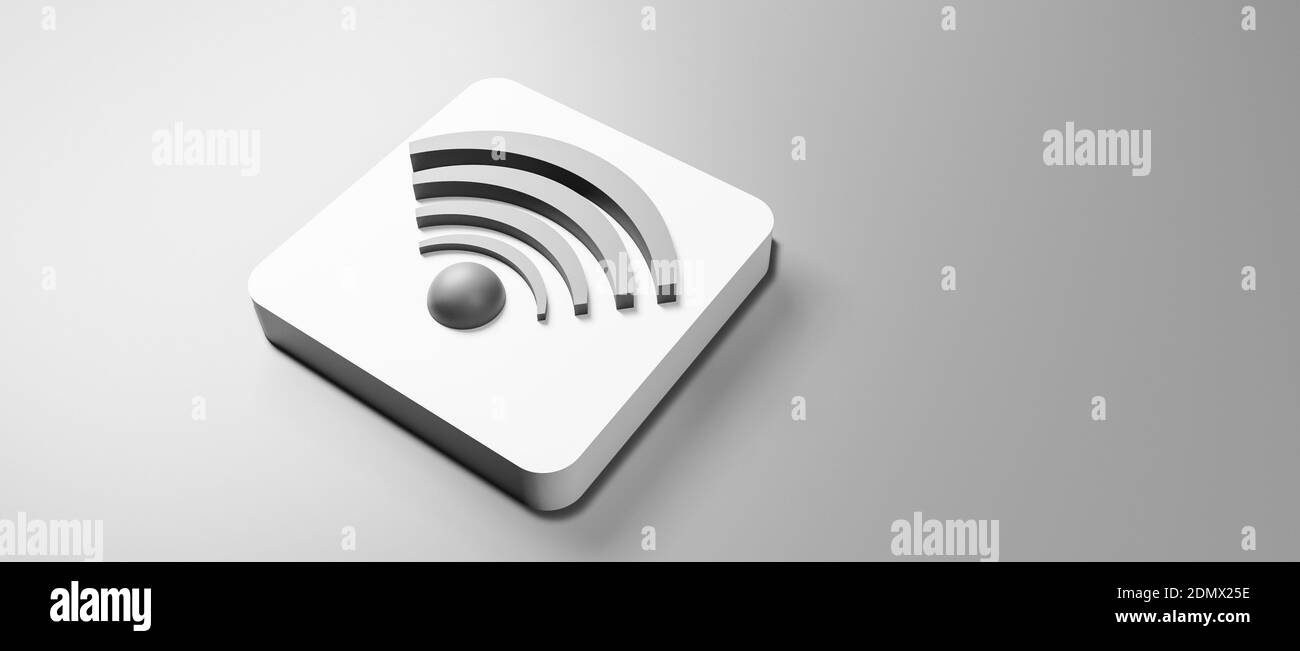 Wireless Fidelity Wi-Fi symbol, icon or logo on a square tab, internet ...