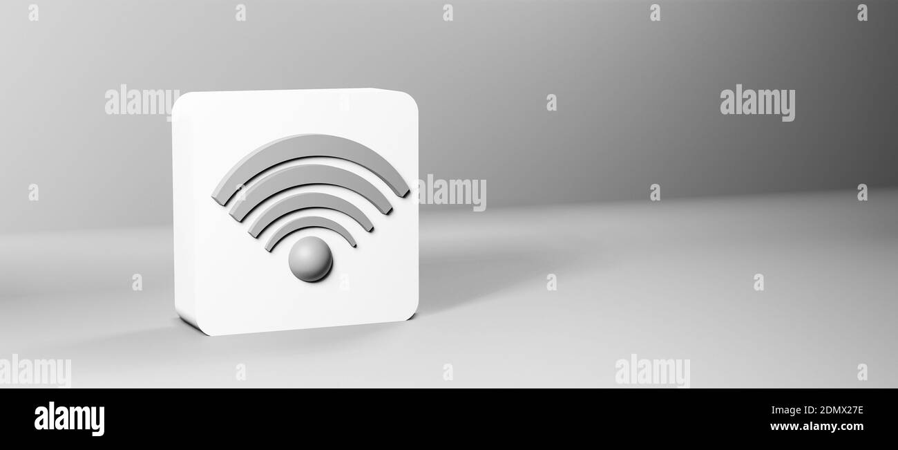 Wireless Fidelity Wi-Fi symbol, icon or logo on a square tab, internet ...