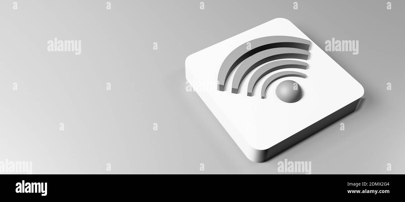 Wireless Fidelity Wi-Fi symbol, icon or logo on a square tab, internet ...