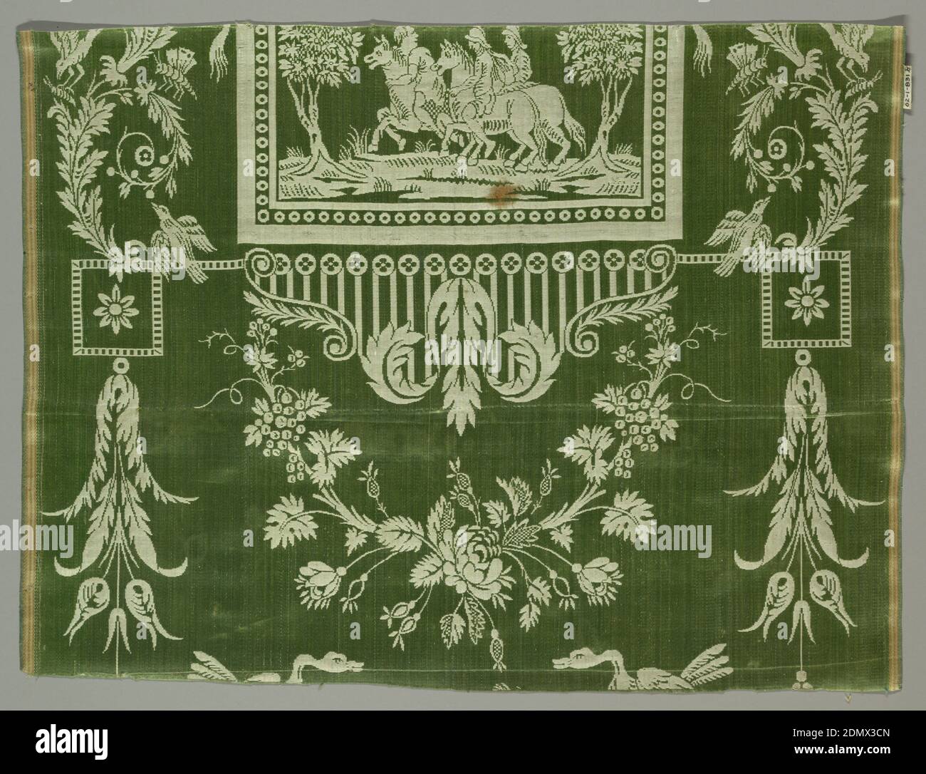 Textile, Medium: silk Technique: 7&1 satin with weft floats bound by ...