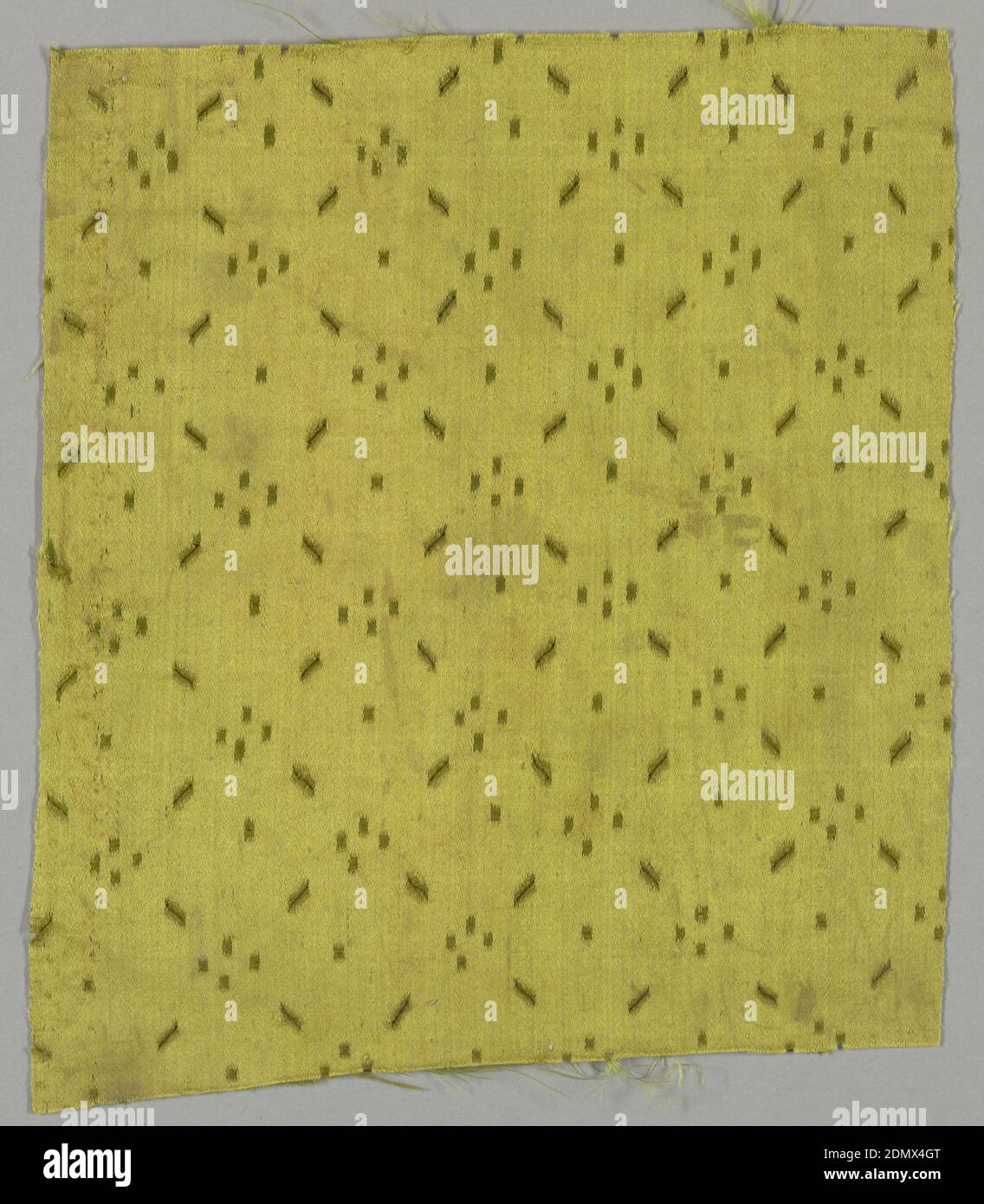 Textile, Medium: silk Technique: slashed satin, Olive green satin ...