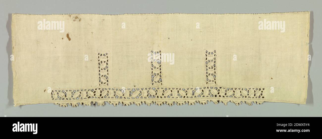Border, Medium: linen Technique: needle lace, reticella style, Wide ...