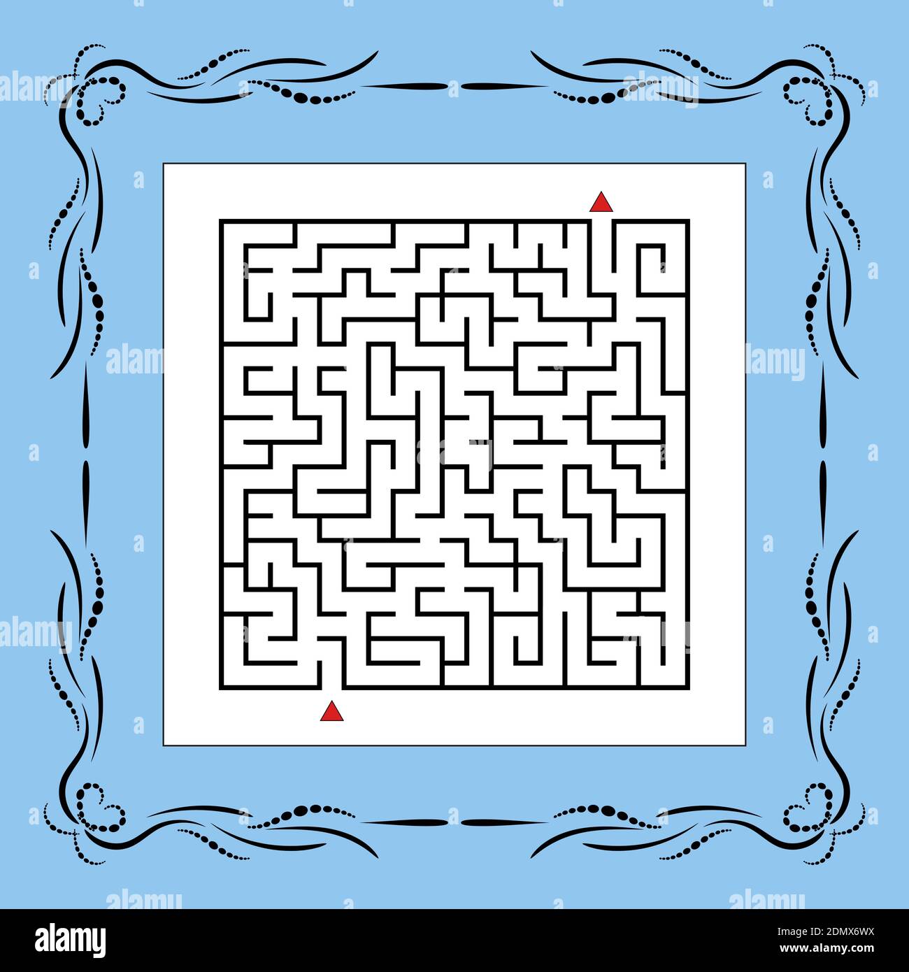 Abstract square maze in vintage frame. Game for kids. Puzzle for ...