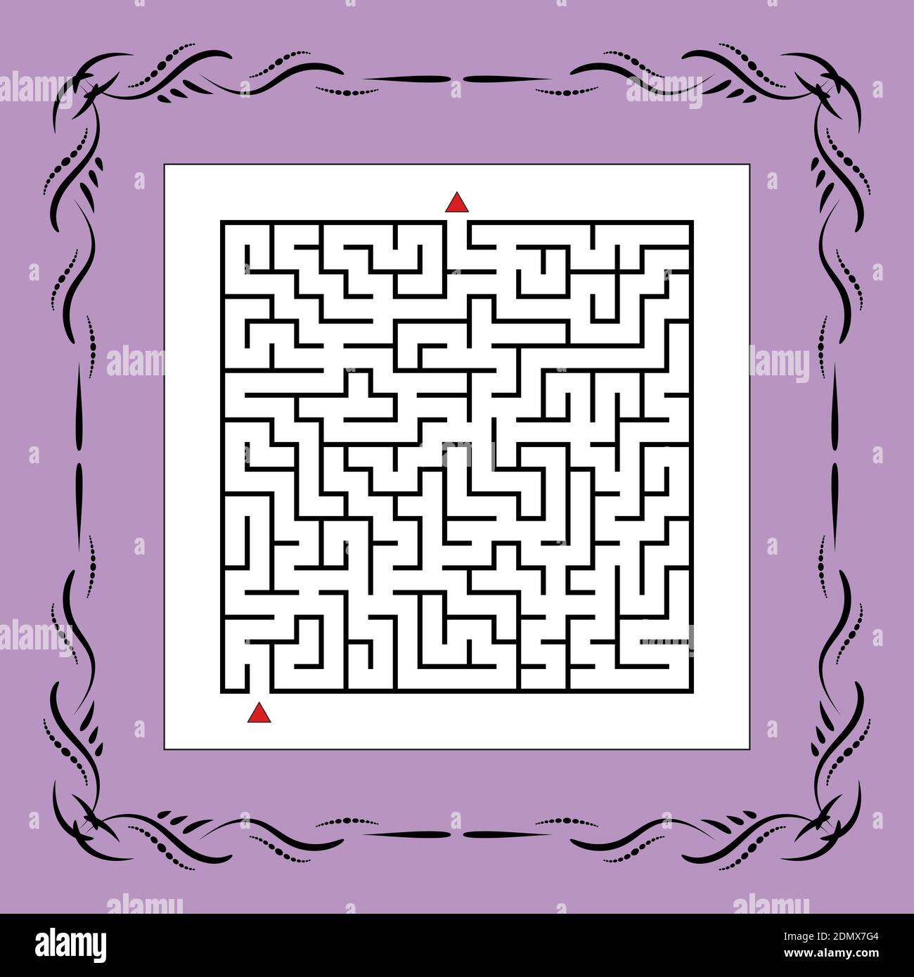 Abstract square maze in vintage frame. Game for kids. Puzzle for ...