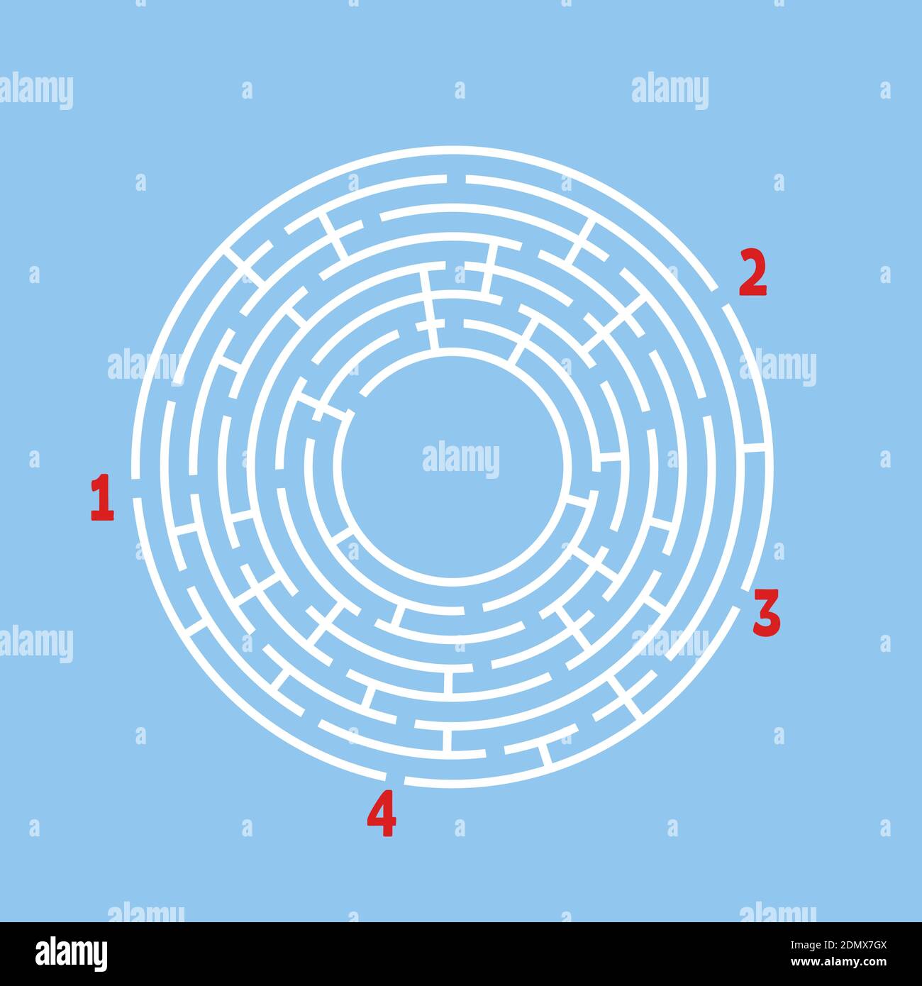 Abstract round maze. Game for kids. Puzzle for children. Find the right ...
