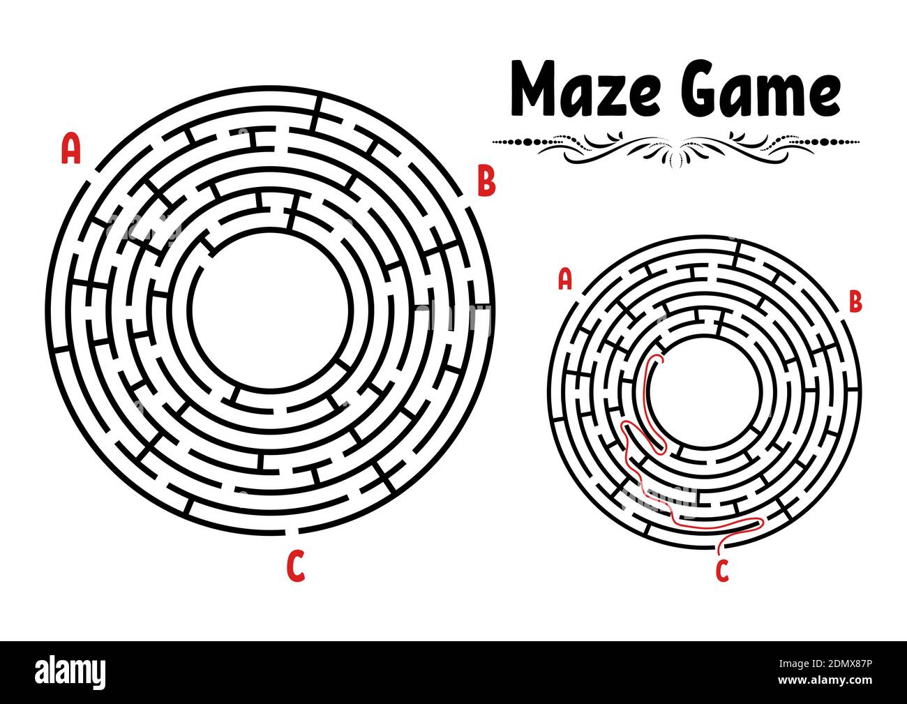 Abstract round maze. Game for kids. Puzzle for children. Labyrinth ...