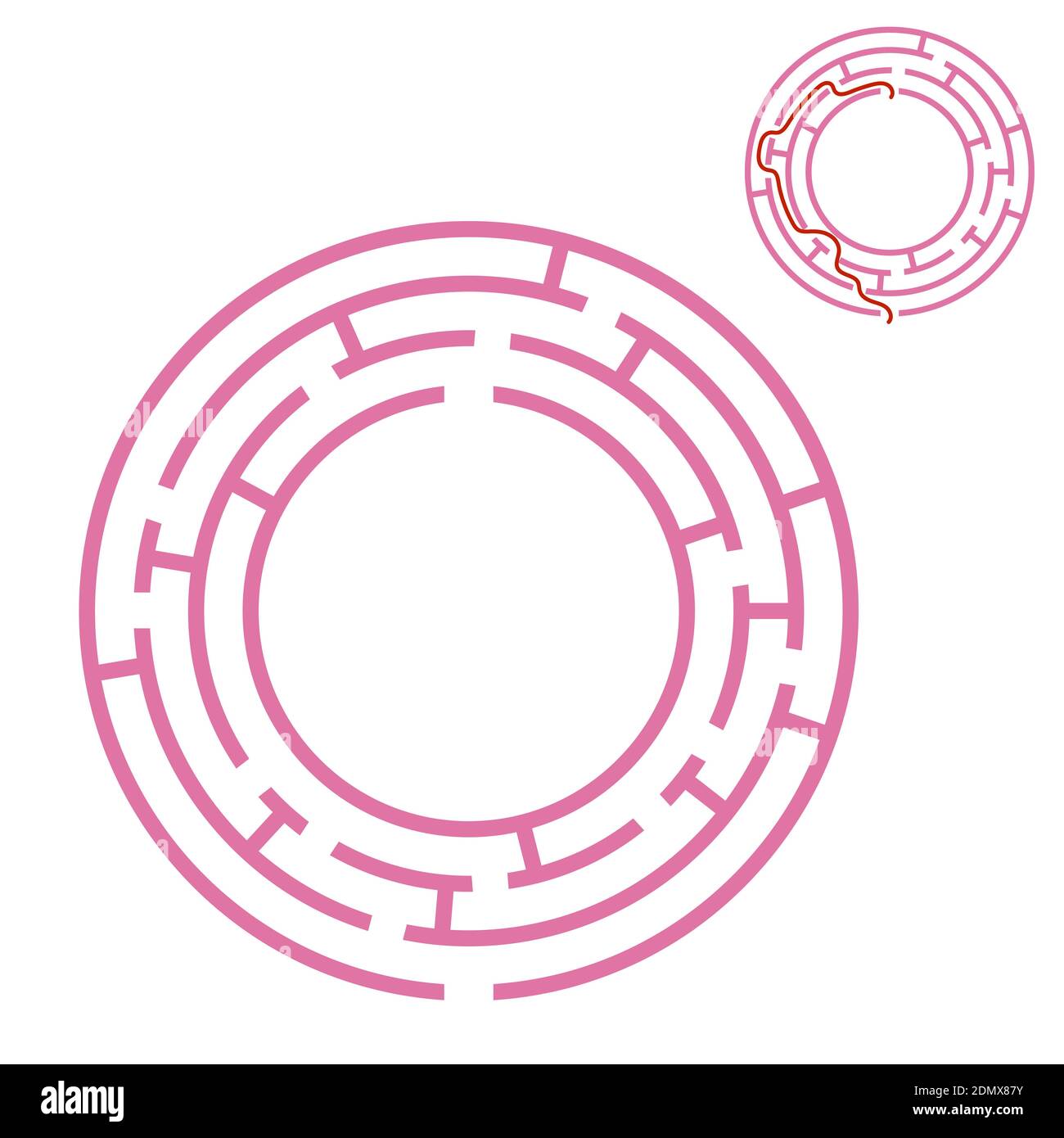 Abstract round maze. Game for kids. Puzzle for children. One entrance ...