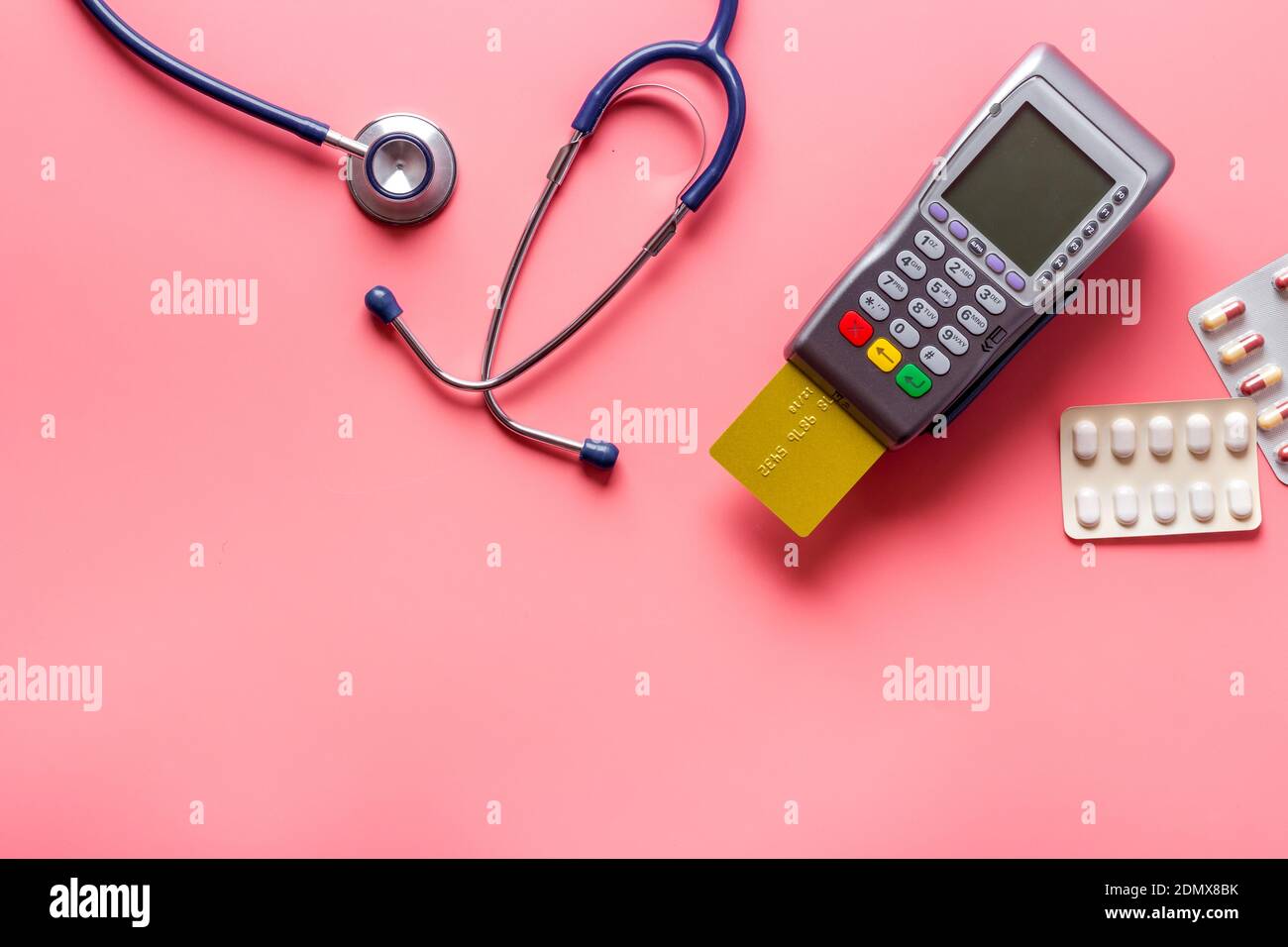 Payment for hospital and medical services by POS terminal Stock Photo ...