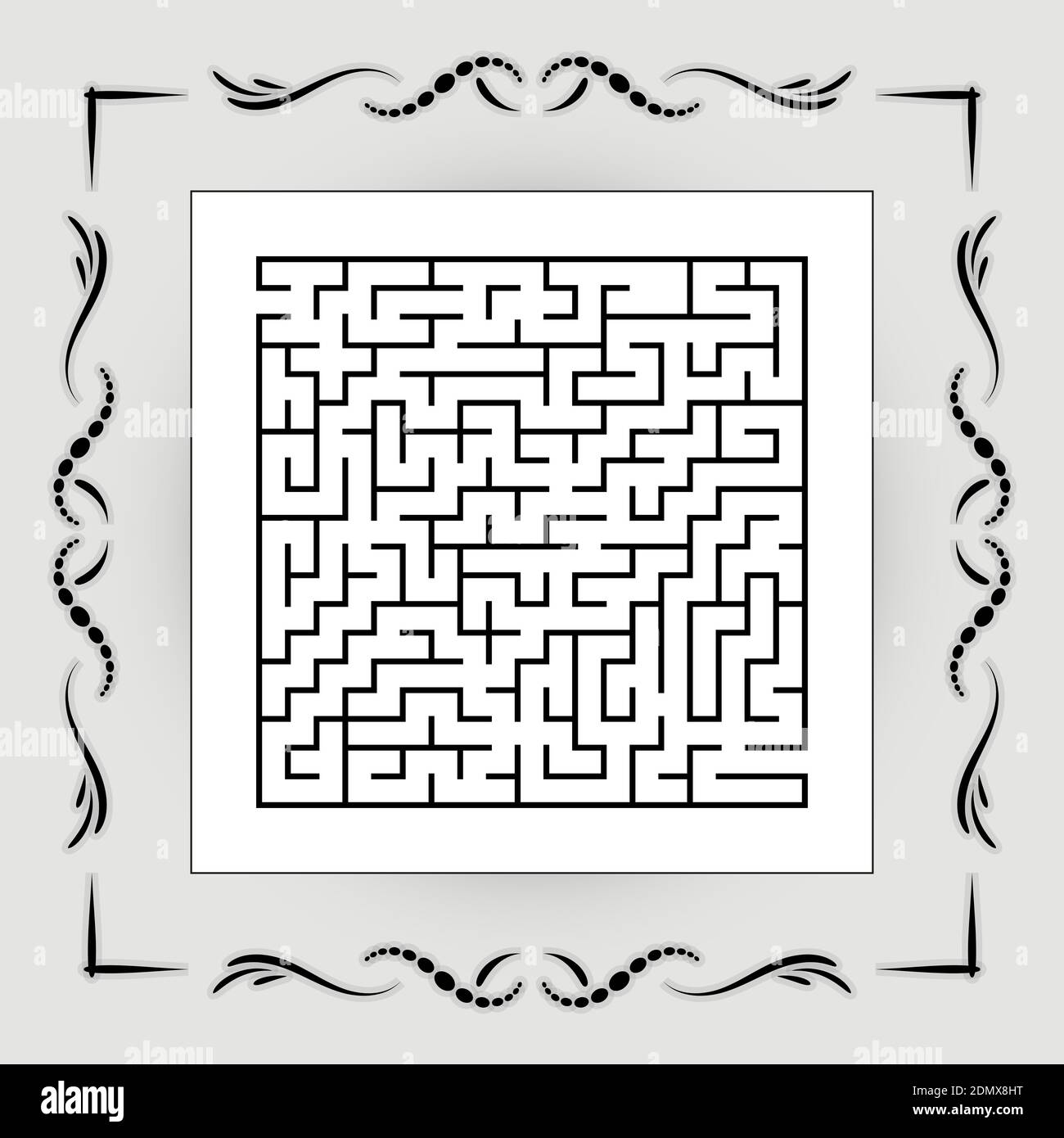 Abstract square maze in vintage frame. Game for kids. Puzzle for ...