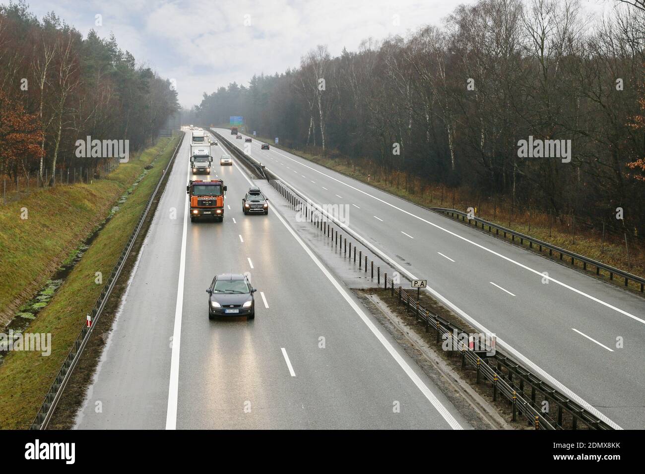 The autostrada A4 (highway) in Poland near the Krakow city, Poland ...