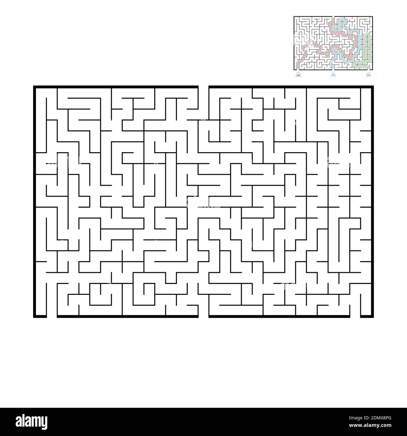 Abstract rectangular large maze. Game for kids and adults. Puzzle for ...