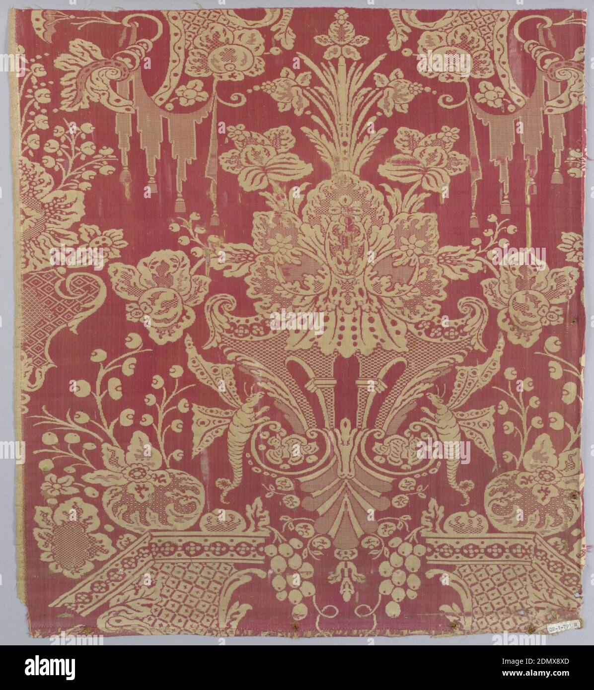 Fragment, Medium: silk Technique: woven, Grotesque style symmetrical ...