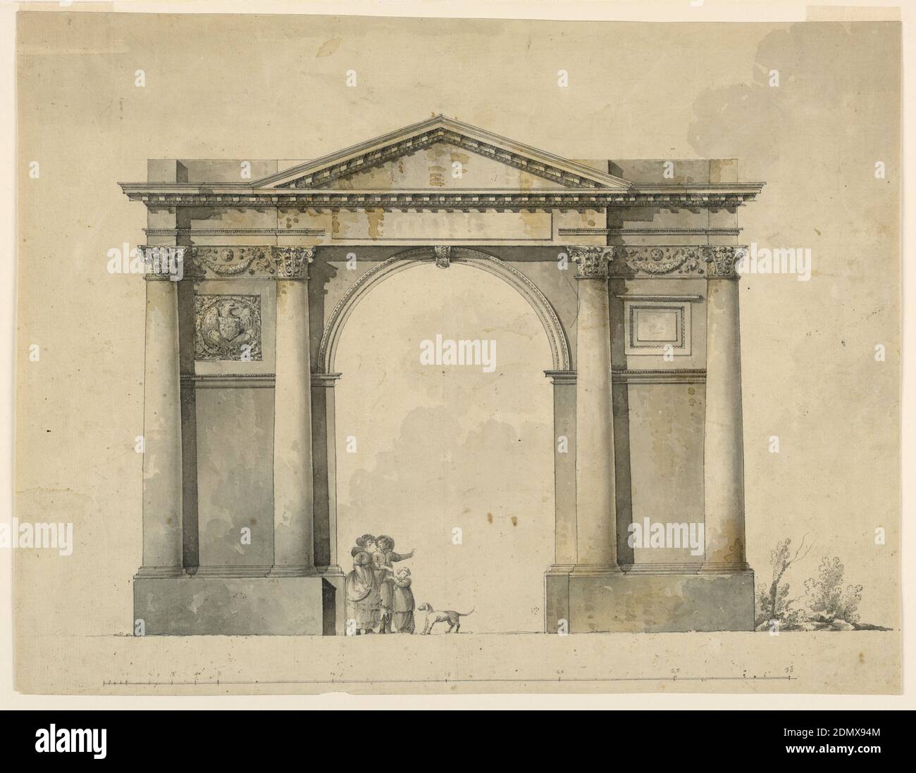 Design for a Triumpal Arch for Napoleon I, Bergamo, Italy, Pen and ink ...