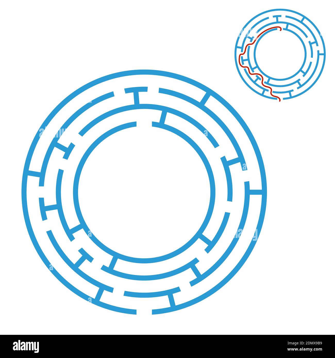 Abstract round maze. Game for kids. Puzzle for children. One entrance, one exit. Labyrinth ...
