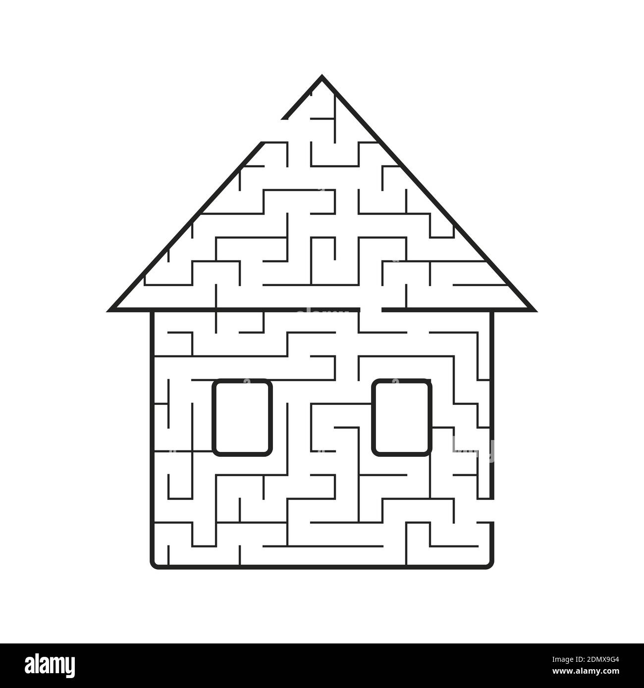 Maze is a nice house. Game for kids. Puzzle for children. Cartoon style ...