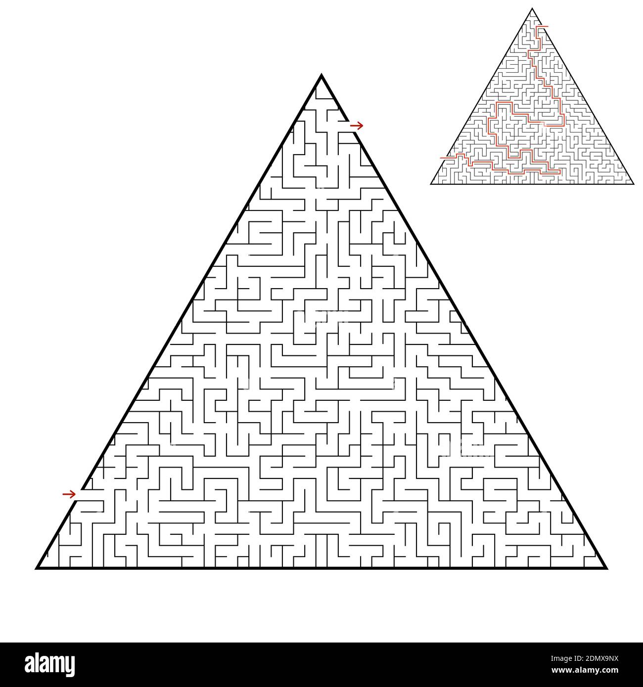 Difficult triangular labyrinth. Game for kids and adults. Puzzle for ... Difficult triangular labyrinth. Game for kids and adults. Puzzle for ...